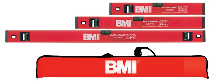BMI :: Spirit Level Sets :: BMI 'Eurostar' SPIRIT LEVEL - 3 Pack + Bag